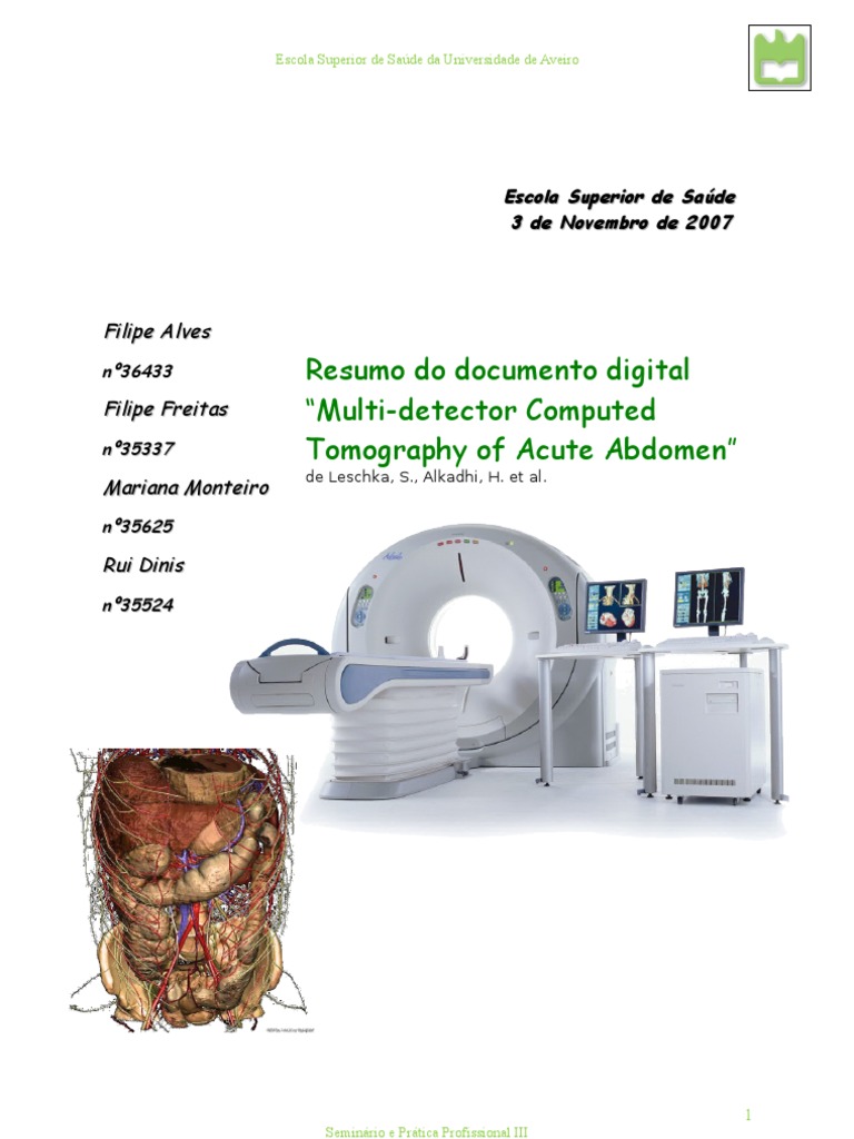 Artigo1 TCMD Abdomen Agudo | PDF | Business