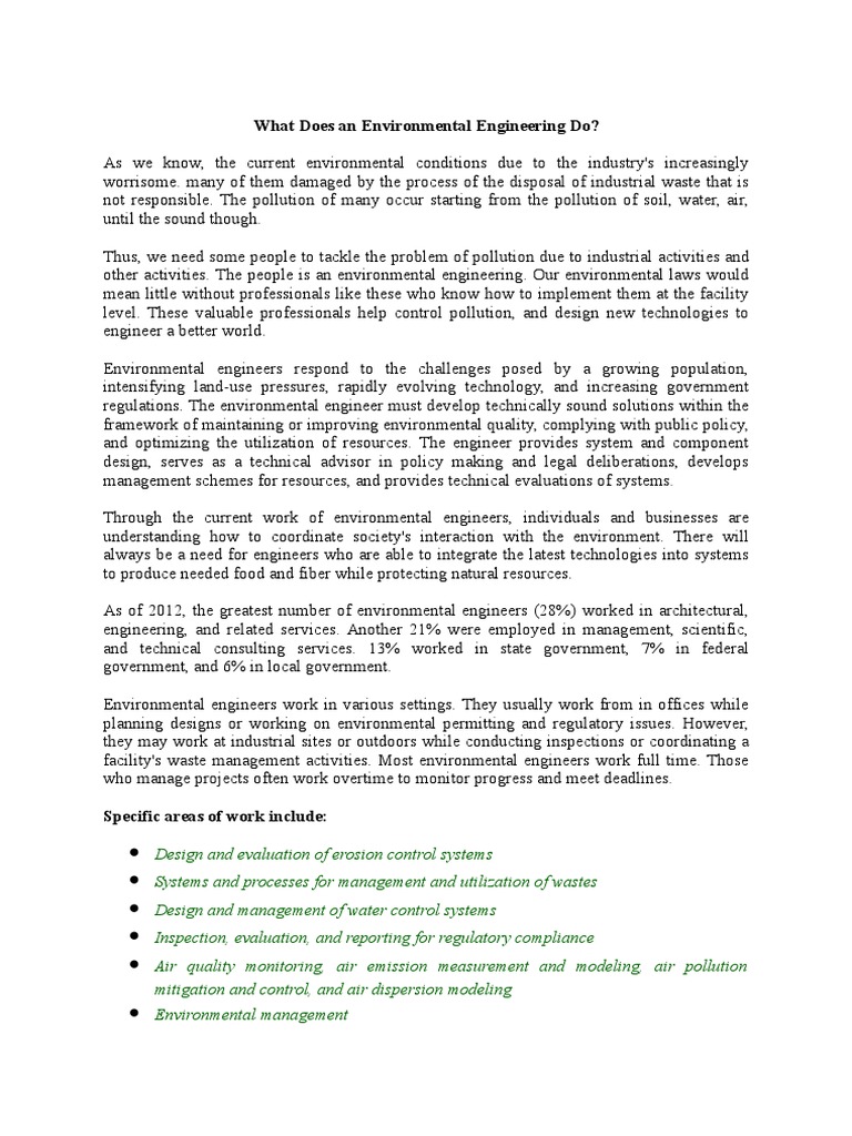 Understanding Environmental Engineering | PDF | Environmental Engineering | Pollution