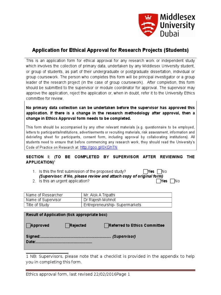 Research Ethics Approval Form | PDF | Privacy Policy | Information Privacy