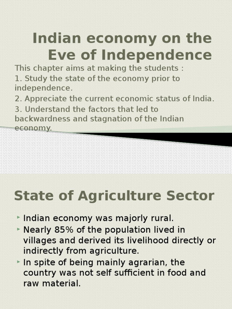 Indian Economy on the Eve of Independence [Autosaved] | Economy Of ...
