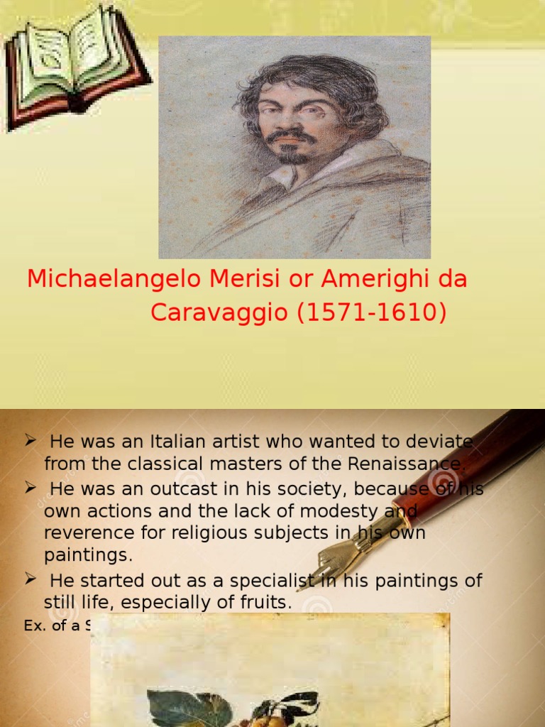 Michaelangelo Merisi or Amerighi Da Caravaggio (1571-1610) | PDF