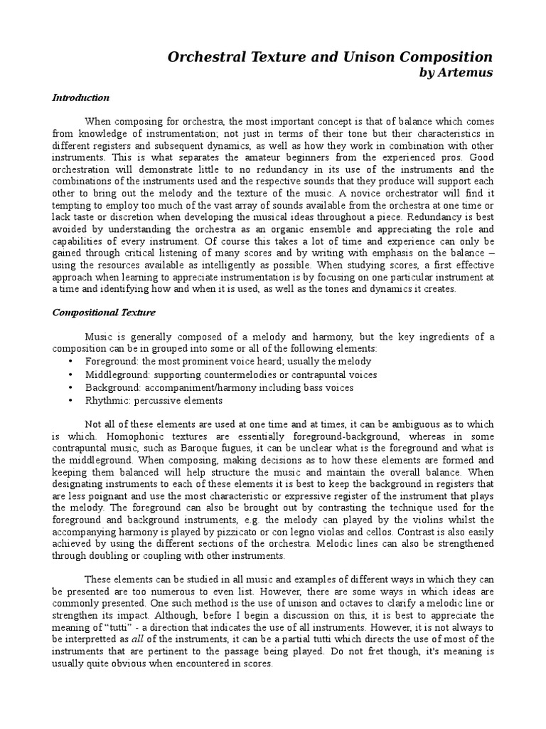 Unison Octave Tutti | PDF | Double Bass | Musical Instruments