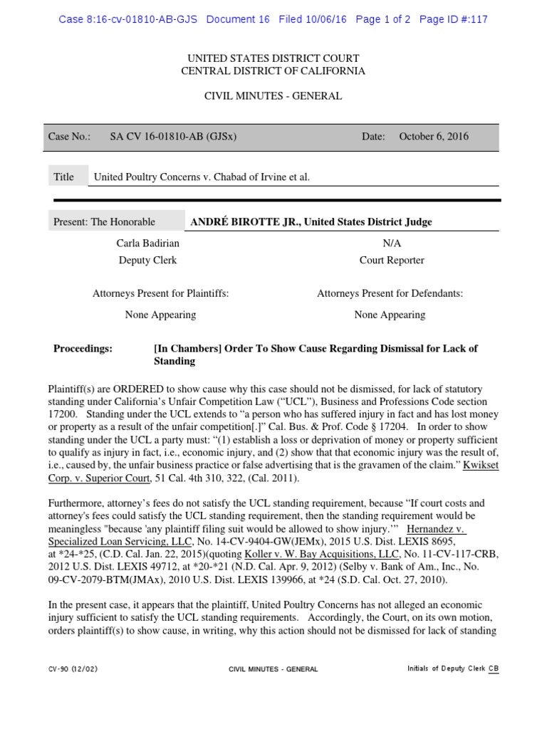 UPC Show Cause Order | PDF | Standing (Law) | Attorney's Fee