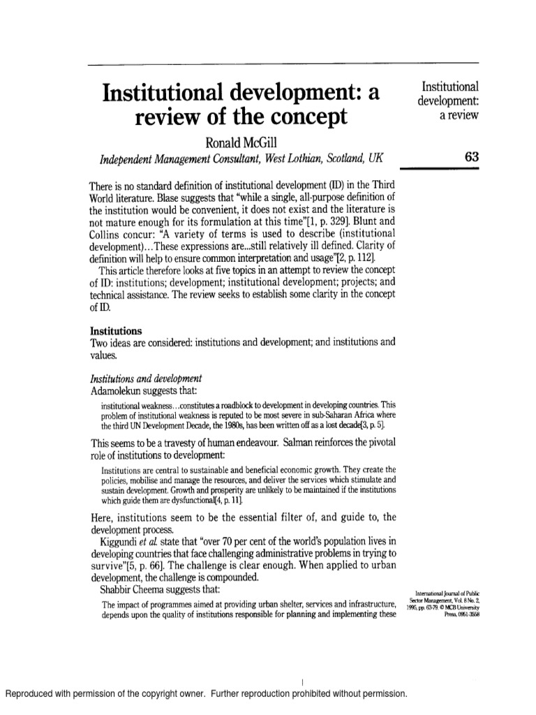 Institutional Development | PDF