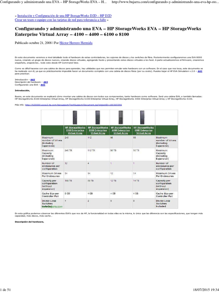 Configurando y Administrando Una EVA - HP StorageWorks EVA - HP ...