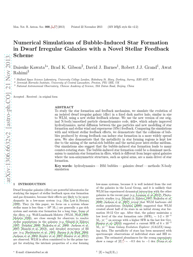 Daisuke Paper | PDF | Star Formation | Stars