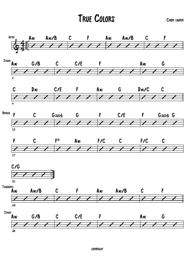 Cindy - Lauper - True Colors | PDF