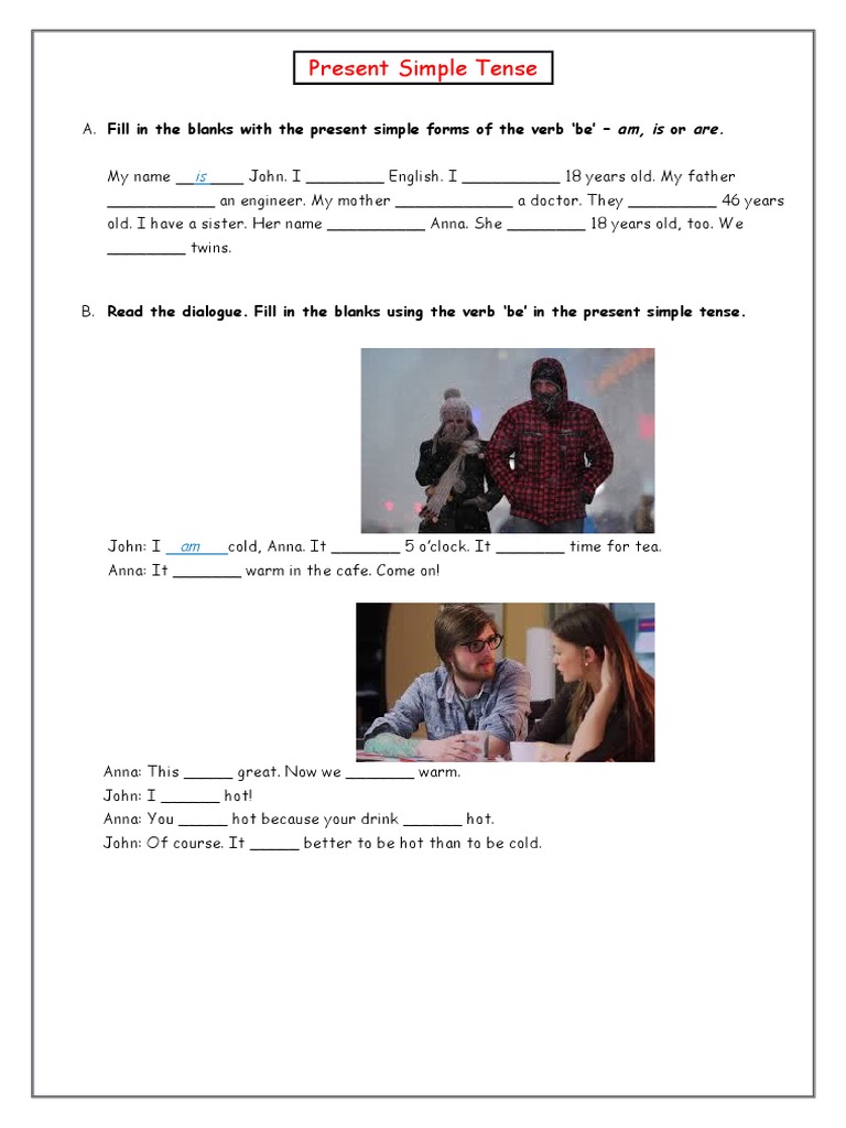 Present Simple Tense: Am, Is Are | PDF | English Language | Linguistics