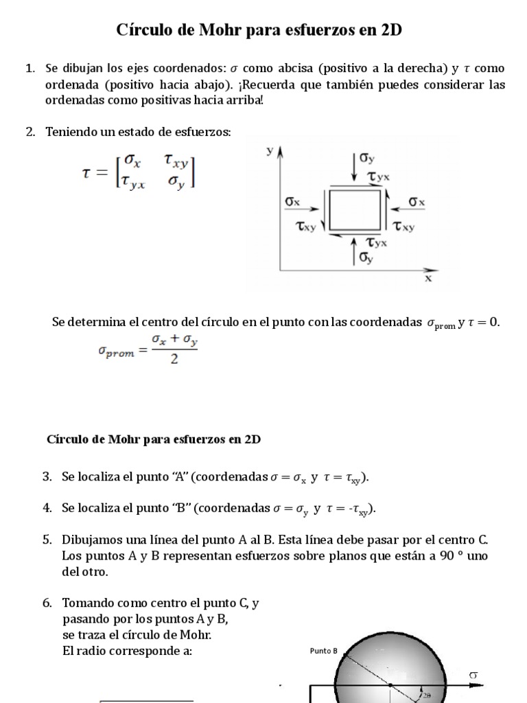 Círculo de Mohr 2D y 3D | PDF | Estrés (Mecánica) | Sistema de ...