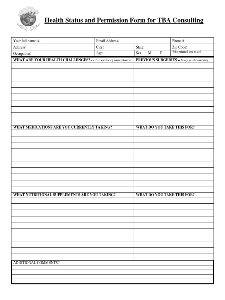 Health Consultant Information Form | PDF