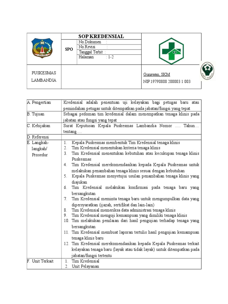 8.7.1.3 Sop Kredensial | PDF