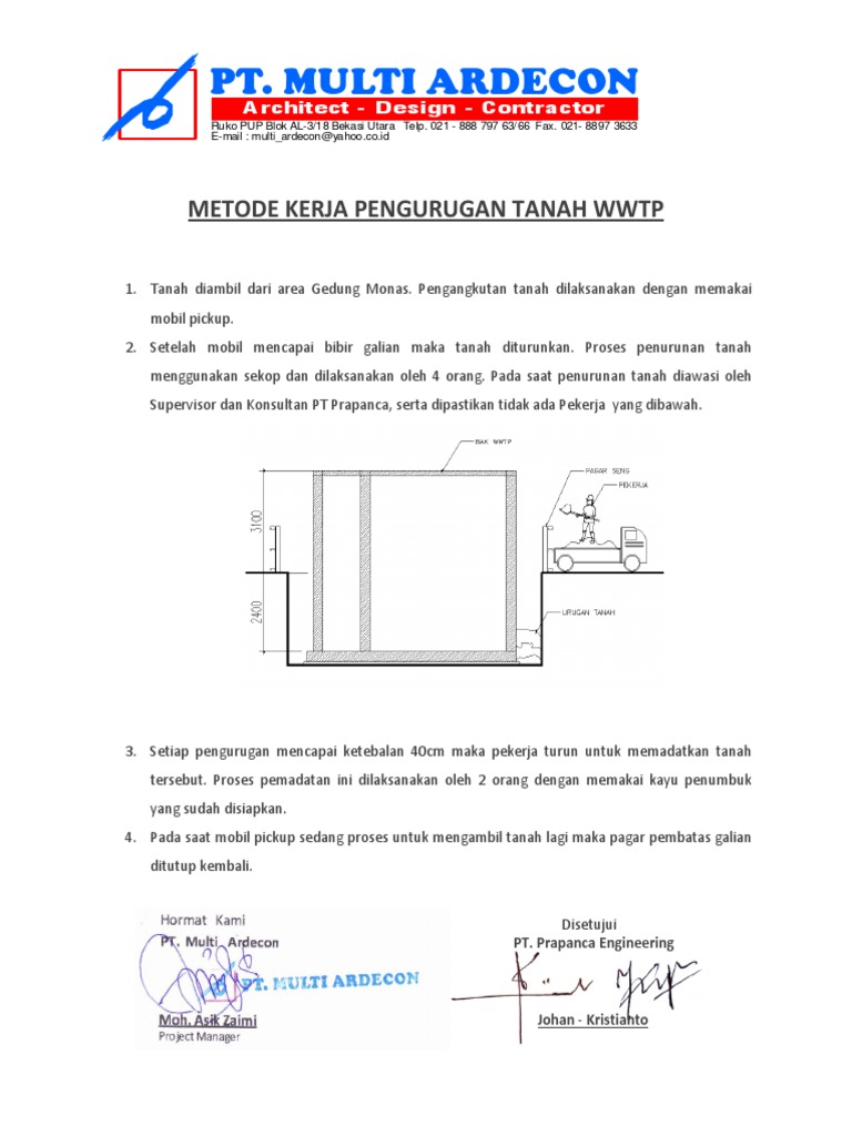 001 Metode Pengurugan Tanah WWTP | PDF