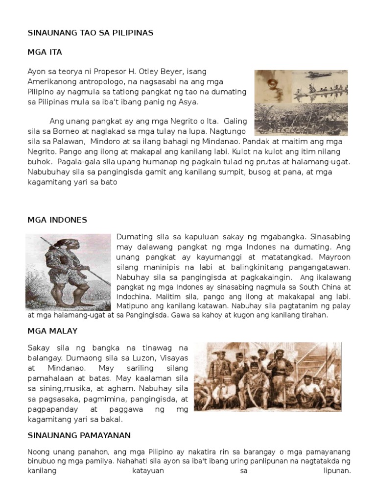 Sinaunang Tao Sa Pilipinas