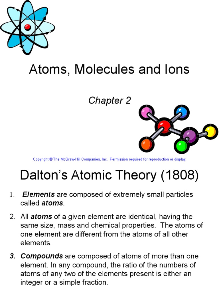 Atoms, Molecules and Ions | PDF | Ion | Atoms