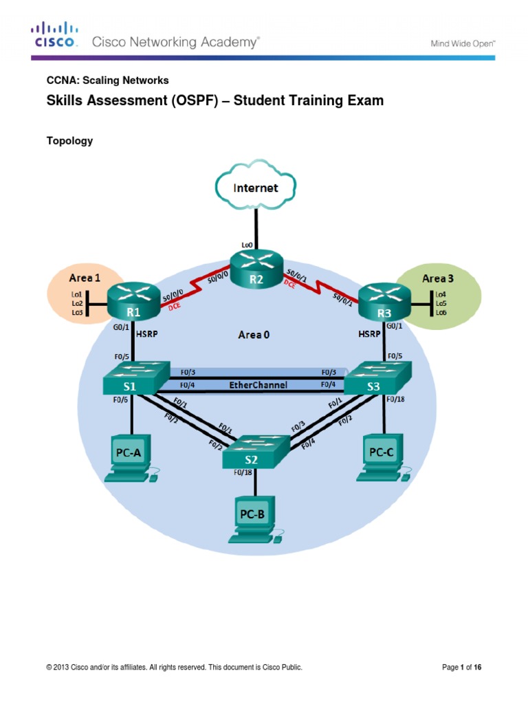 Skills Assessment (OSPF) - Student Training Exam: CCNA: Scaling Networks | PDF | Ip Address ...