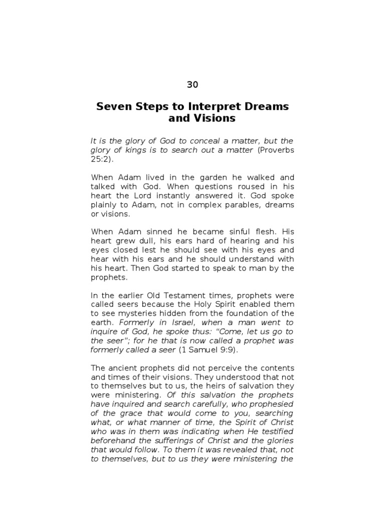 C-08 Seven Steps To Interpret Dreams and Visions | PDF | Dream ...