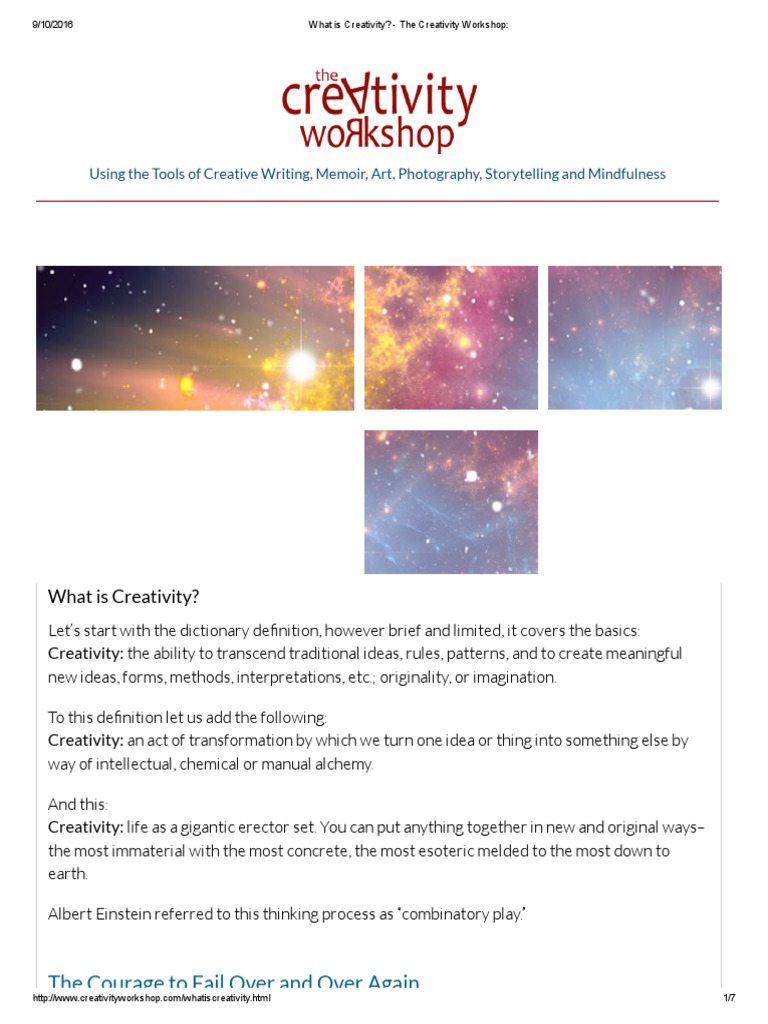 What Is Creativity - The Creativity Workshop | PDF | Imagination ...