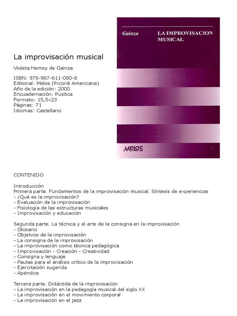La Improvisación Musical | PDF