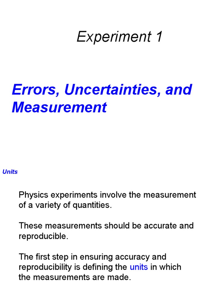 Expt. 1 Measurement | PDF