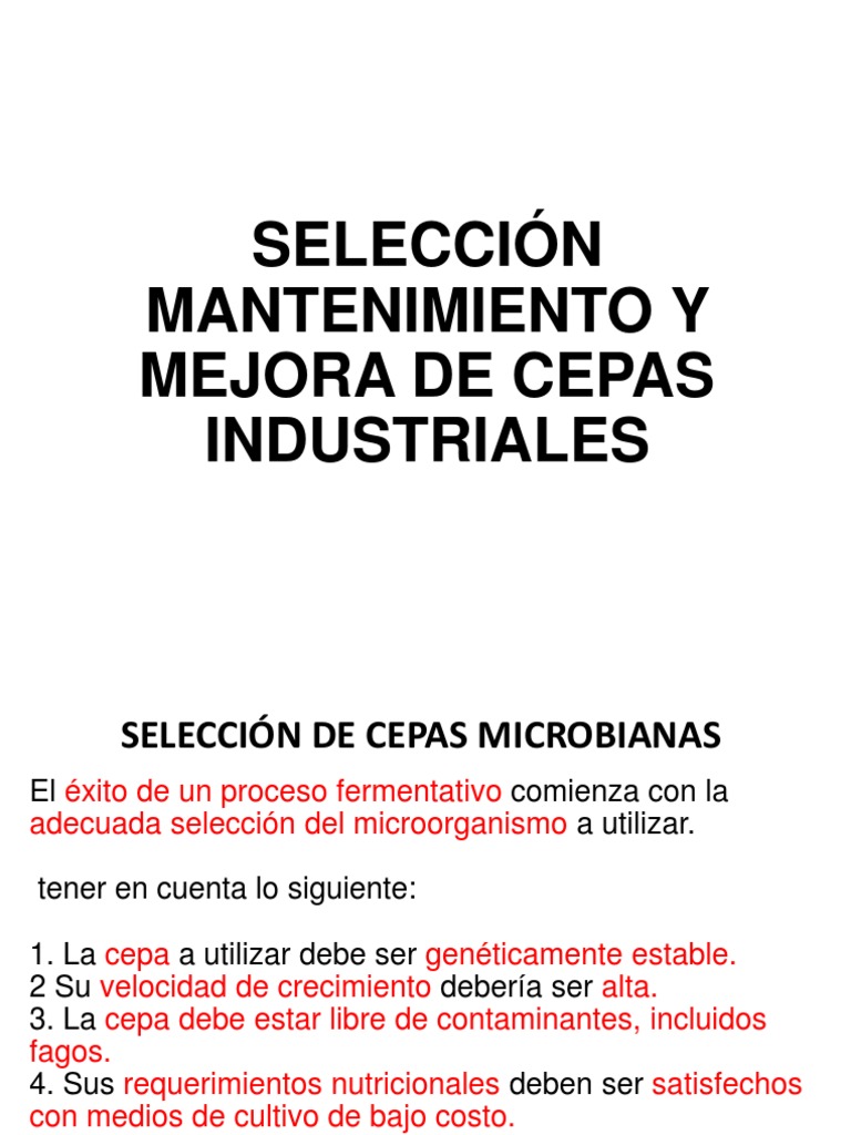 Selección y Mejora de Cepas Microbianas | PDF | Mutación | Adn