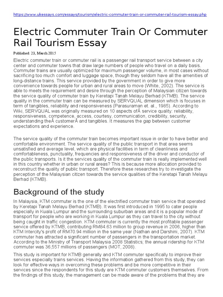 Malaysian KTM Commuter Train Service Quality | PDF | Transport | Business