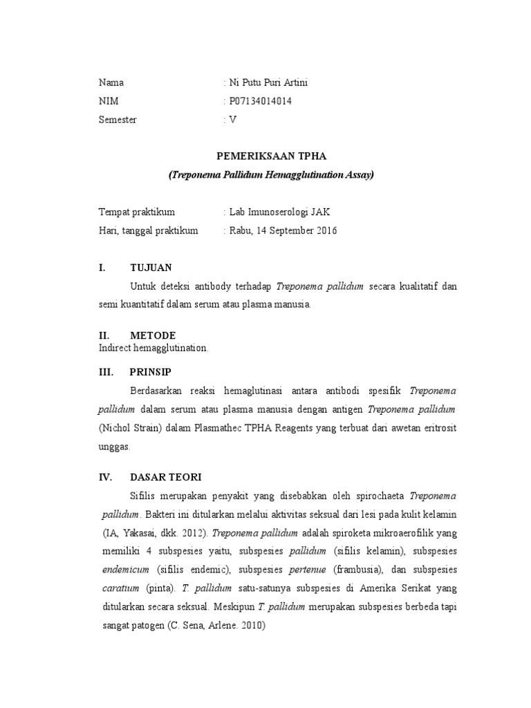 Interpretasi Hasil Tes TPHA Sifilis | PDF | Pengembangan Diri ...