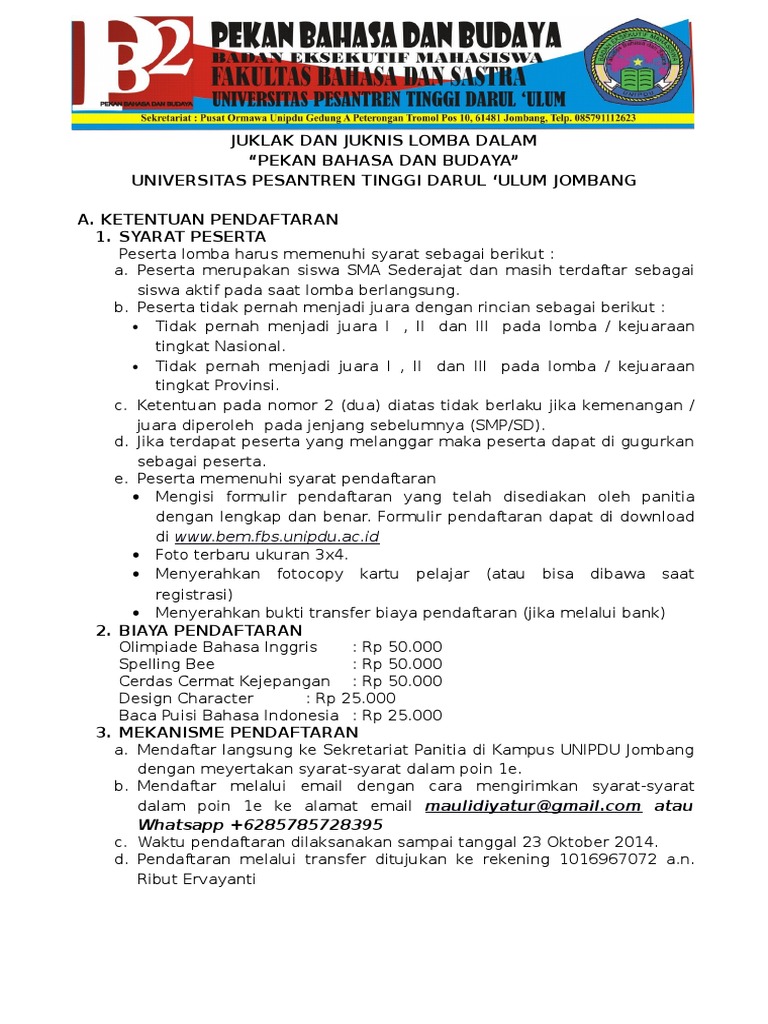 Juklak Dan Juknis Lomba Dalam | PDF