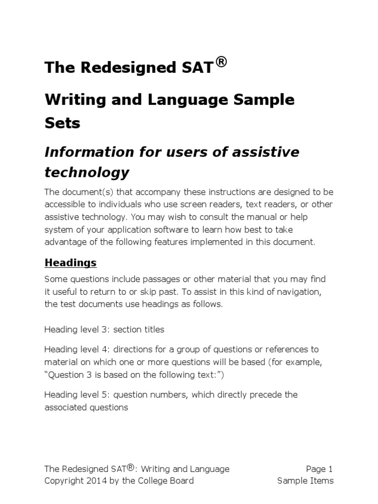 Writing and Language Sample Sets | PDF | Hyperlink | Verb
