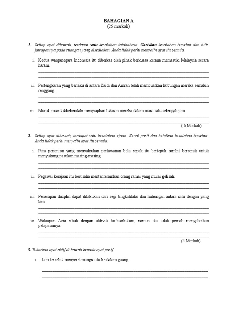 Soalan Bahasa Melayu t2 | PDF