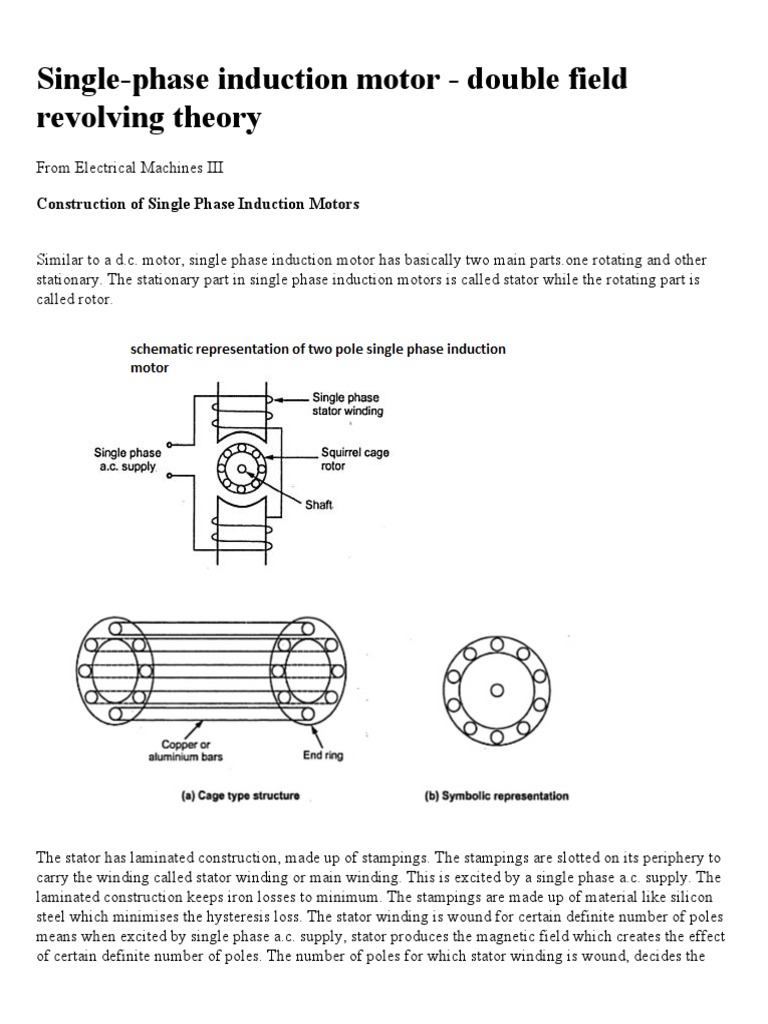 Single-Phase Induction Motor - Double Field Revolving Theory - Electrical Machines III ...