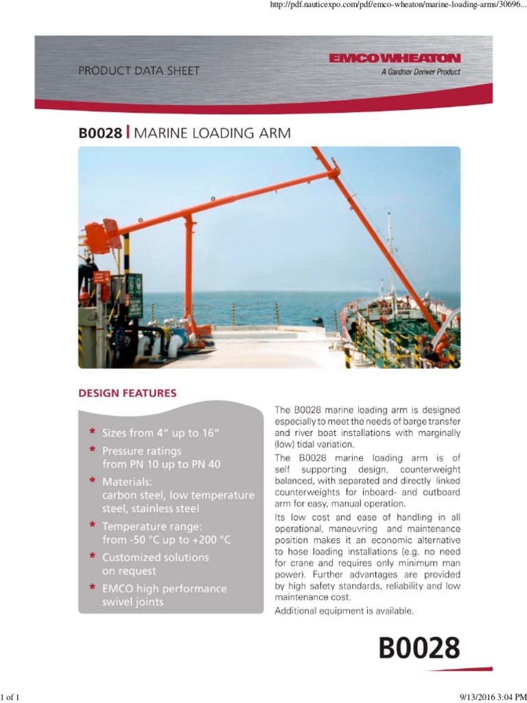 EMCO WHEATON - Marine Loading Arm - 30696-13744 PDF | PDF