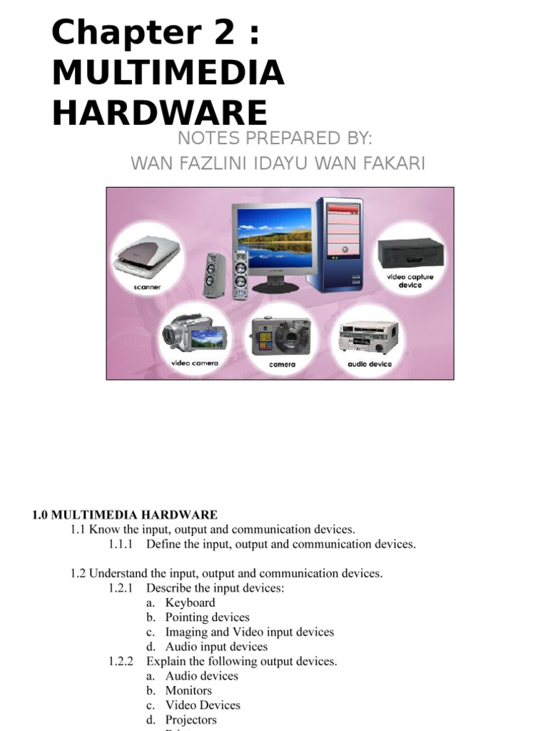 Chapter 2: MULTIMEDIA HARDWARE | PDF | Computer Keyboard | Computer Monitor