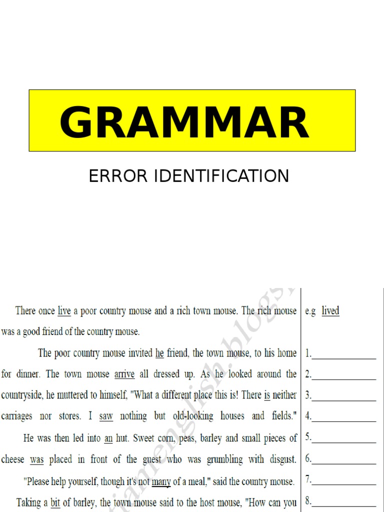 Error Identification Exercise pt3 Grammar | PDF