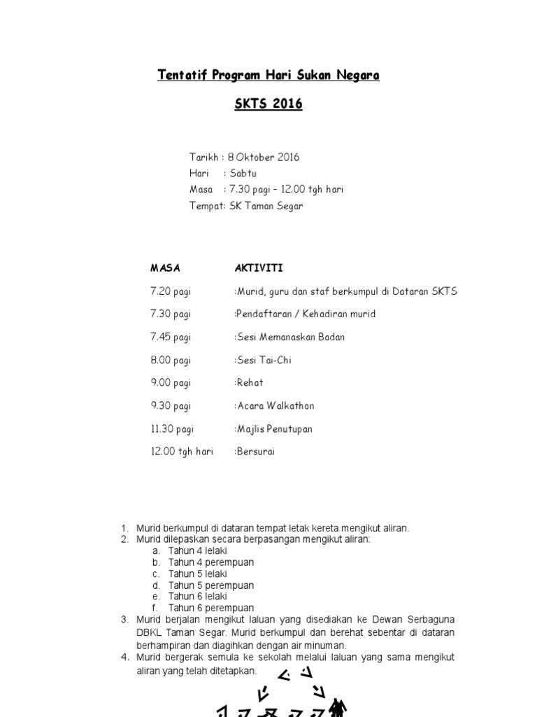 Contoh Tentatif Program Hari Sukan Negara | PDF