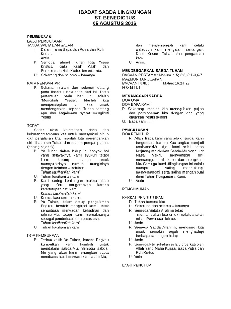 Ibadat Sabda | PDF