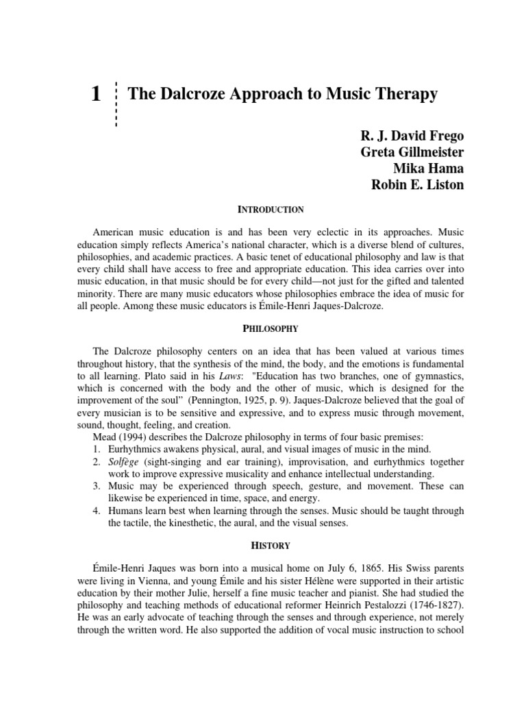 Dalcroze PDF | PDF | Music Education | Cognition
