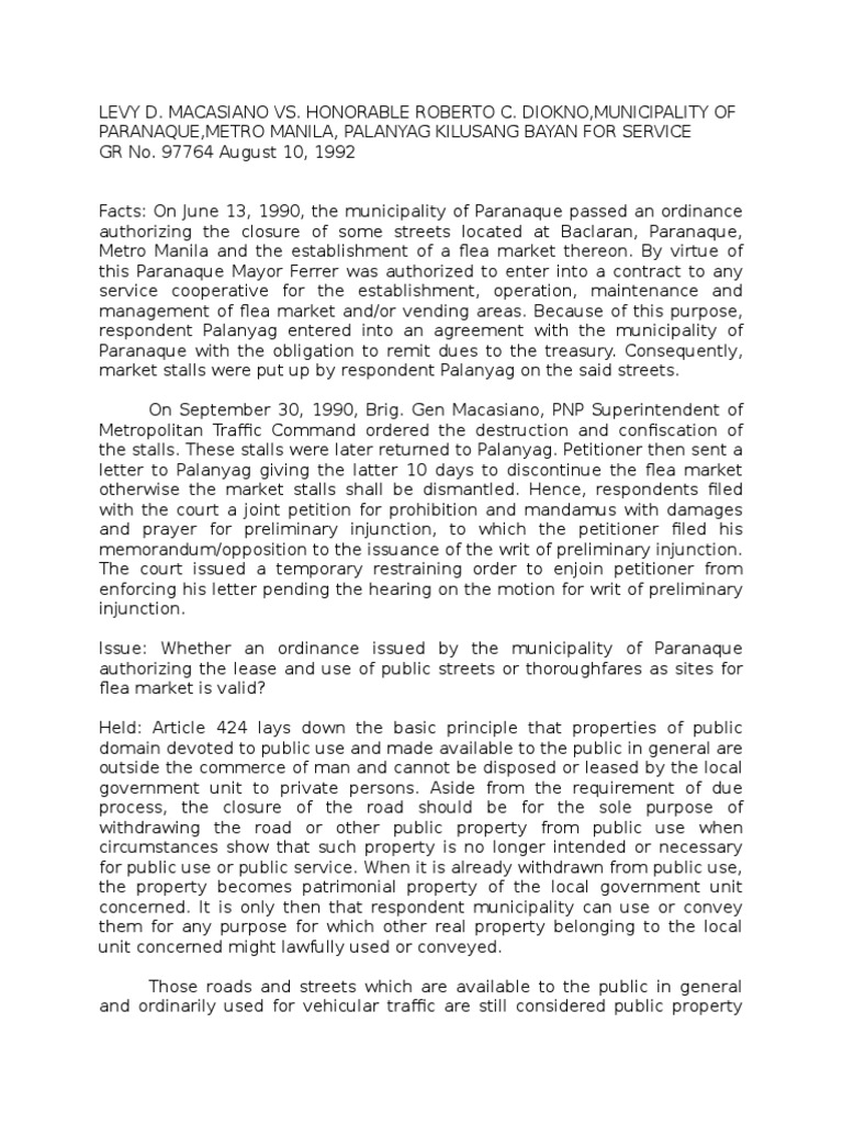Macasiano Vs Honorable Roberto C. Diokno | PDF | Writ Of Prohibition ...