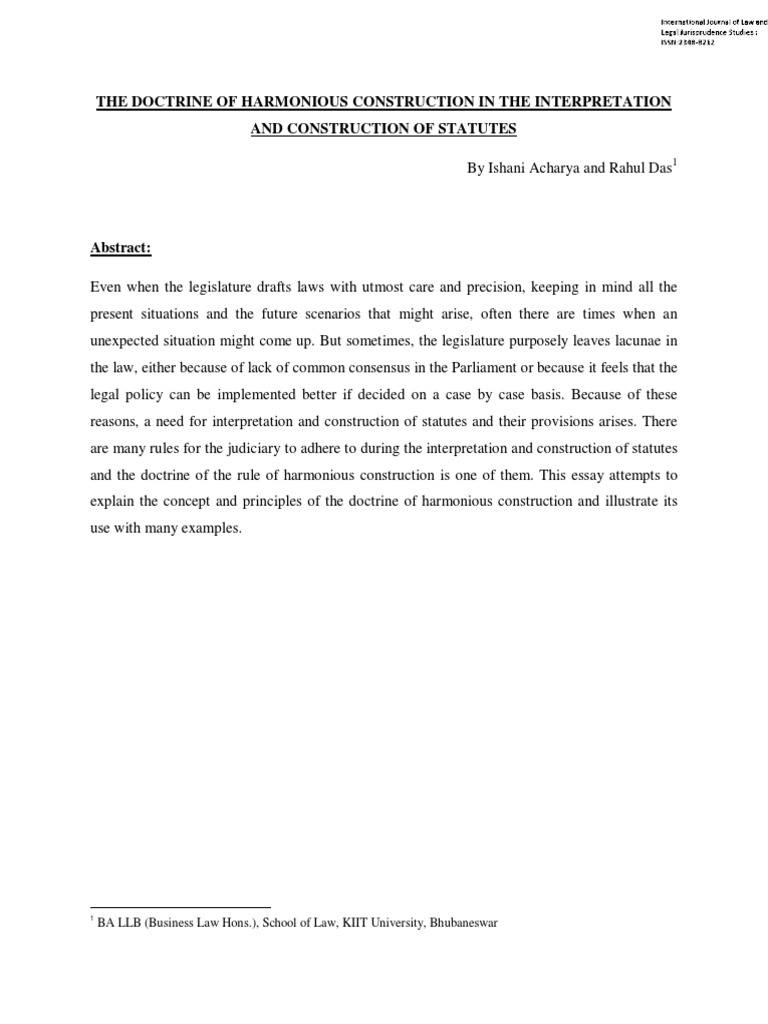 Harmonious Construction PDF | PDF