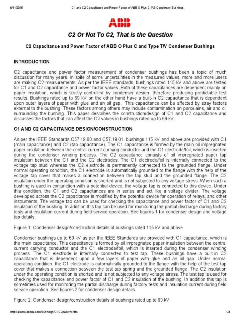 Bushings Abb | PDF | Capacitor | Components
