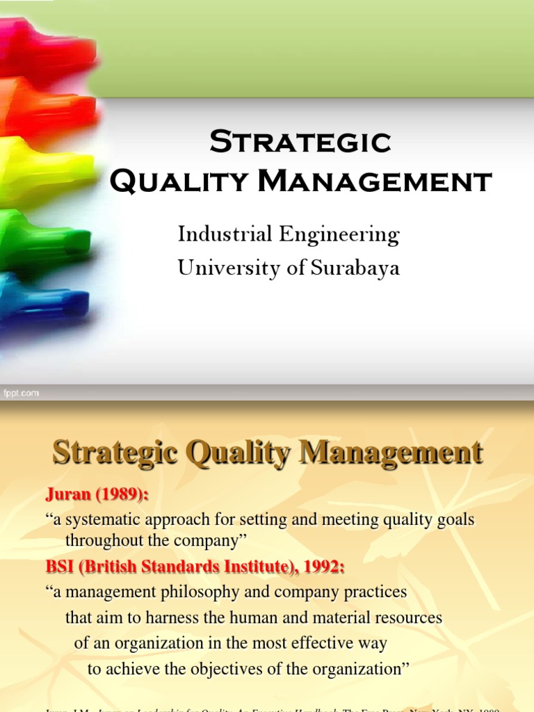 Strategic Quality Management Overview | PDF | Quality Management ...