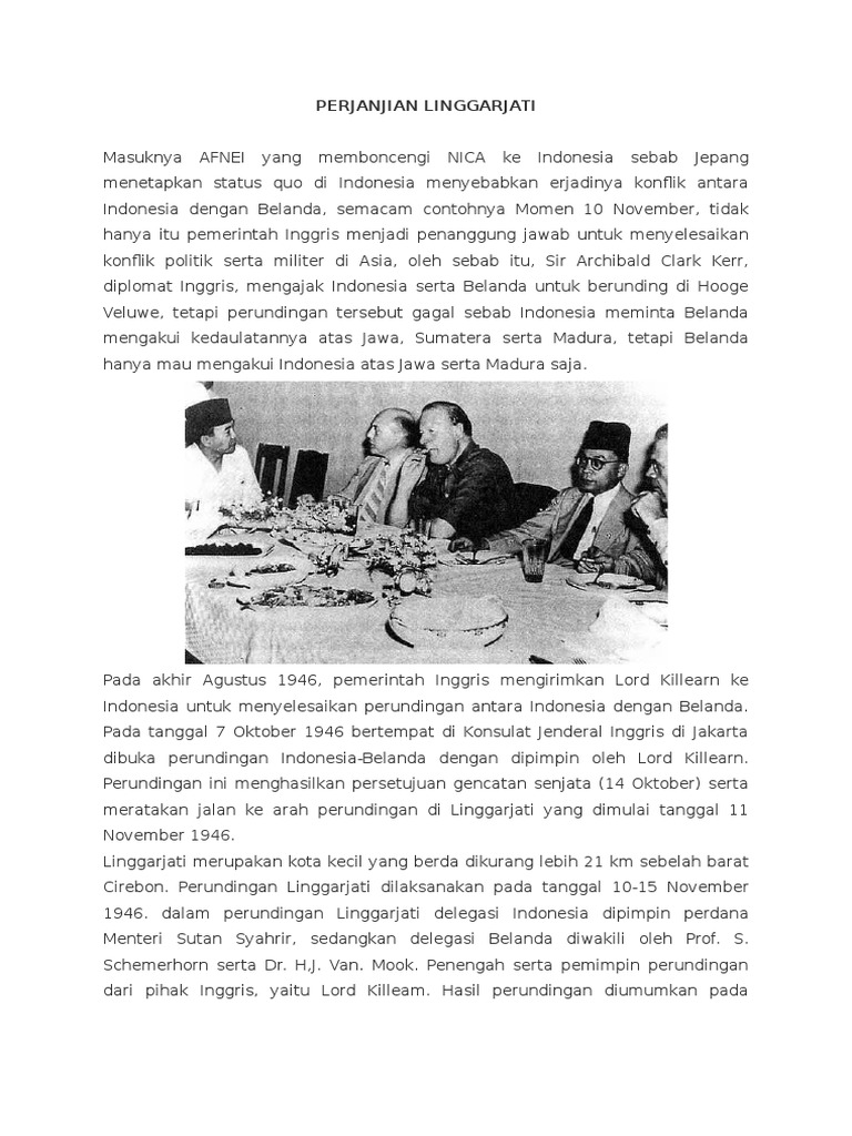 Perjanjian Linggarjati | PDF | Perjalanan | Sejarah