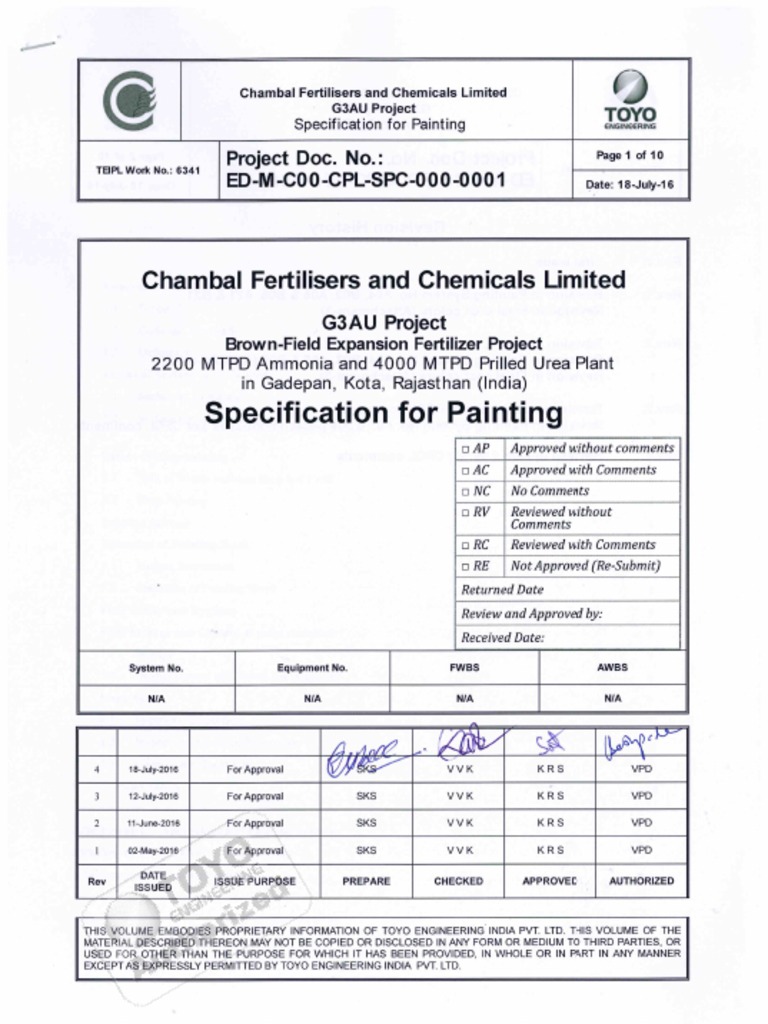 Ed M C00 CPL SPC 000 0001 - 4 | PDF | Paint | Specification (Technical ...