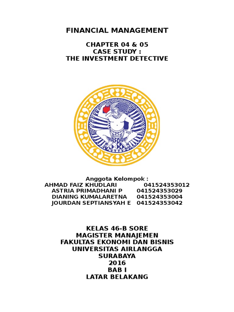 Task Chapter 4-5 - Case The Investment Detective | PDF