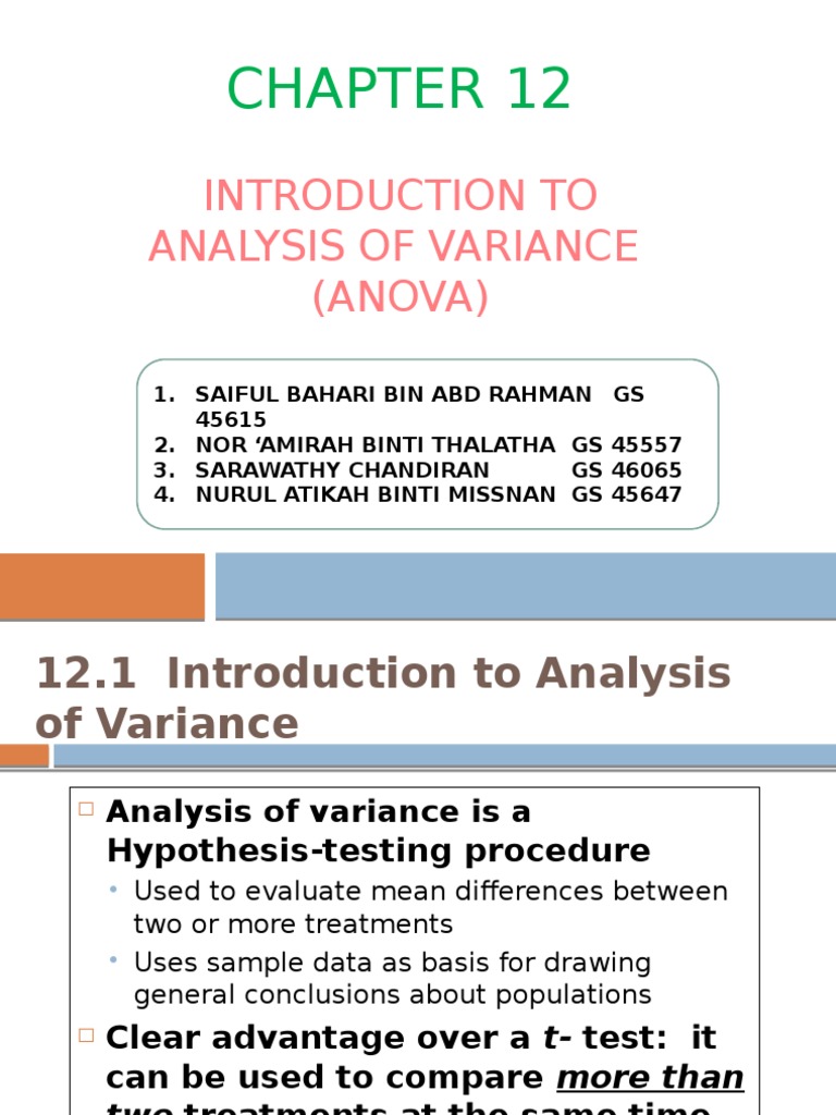 Anova | PDF | F Test | Analysis Of Variance