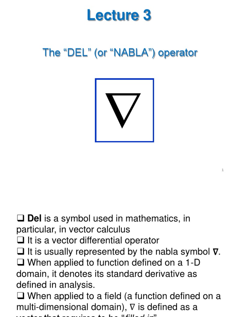 2014 Lesson3 Del Operator | PDF