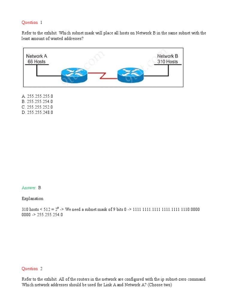 Ccna Subnetting Q Pdf Ip Address Internet Architecture