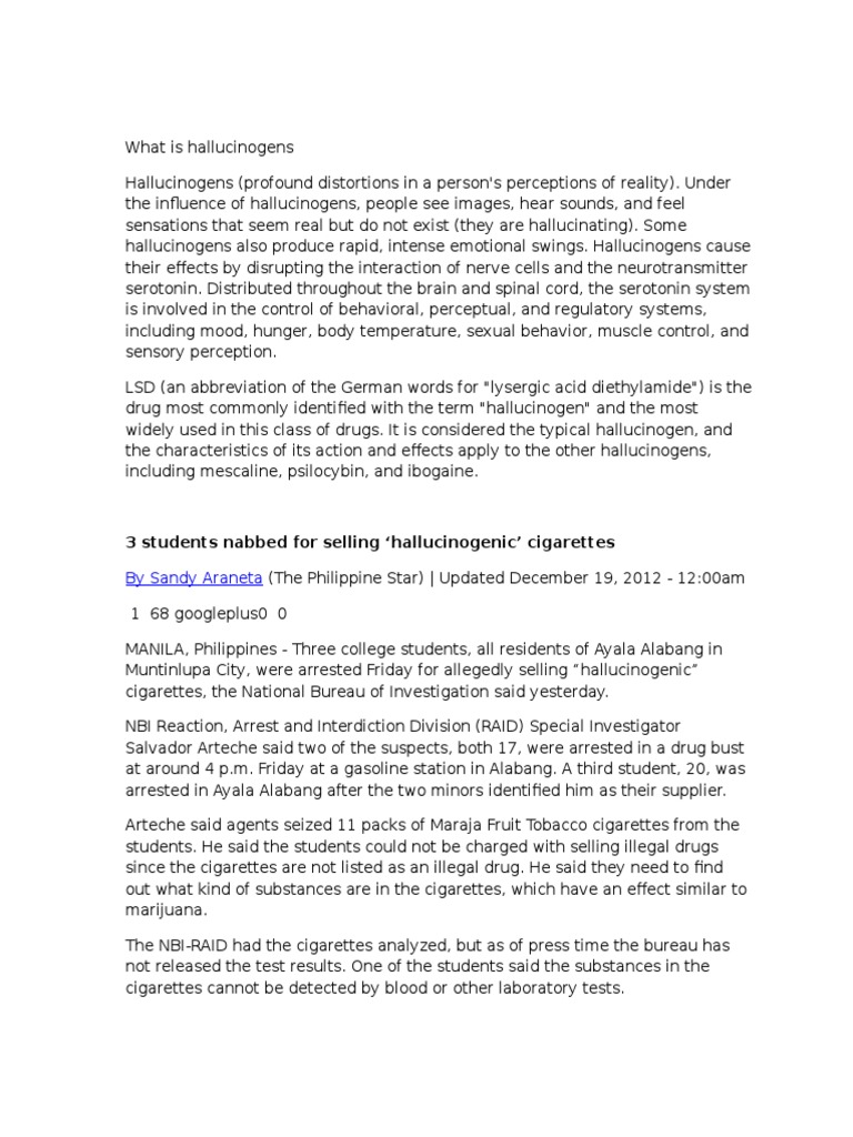 What Is Hallucinogens | PDF | Hallucinogen | Perception
