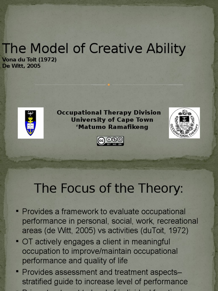 The+Model+of+Creative+Ability | PDF | Creativity | Occupational Therapy