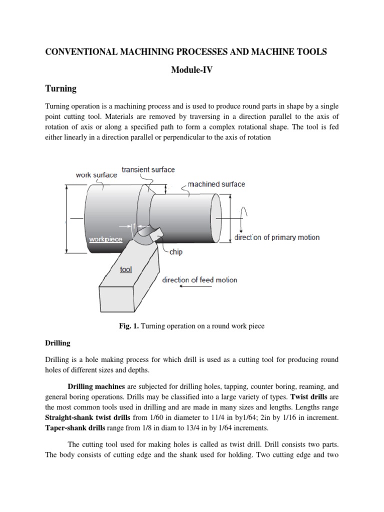 Overview of Conventional Machining Processes | PDF