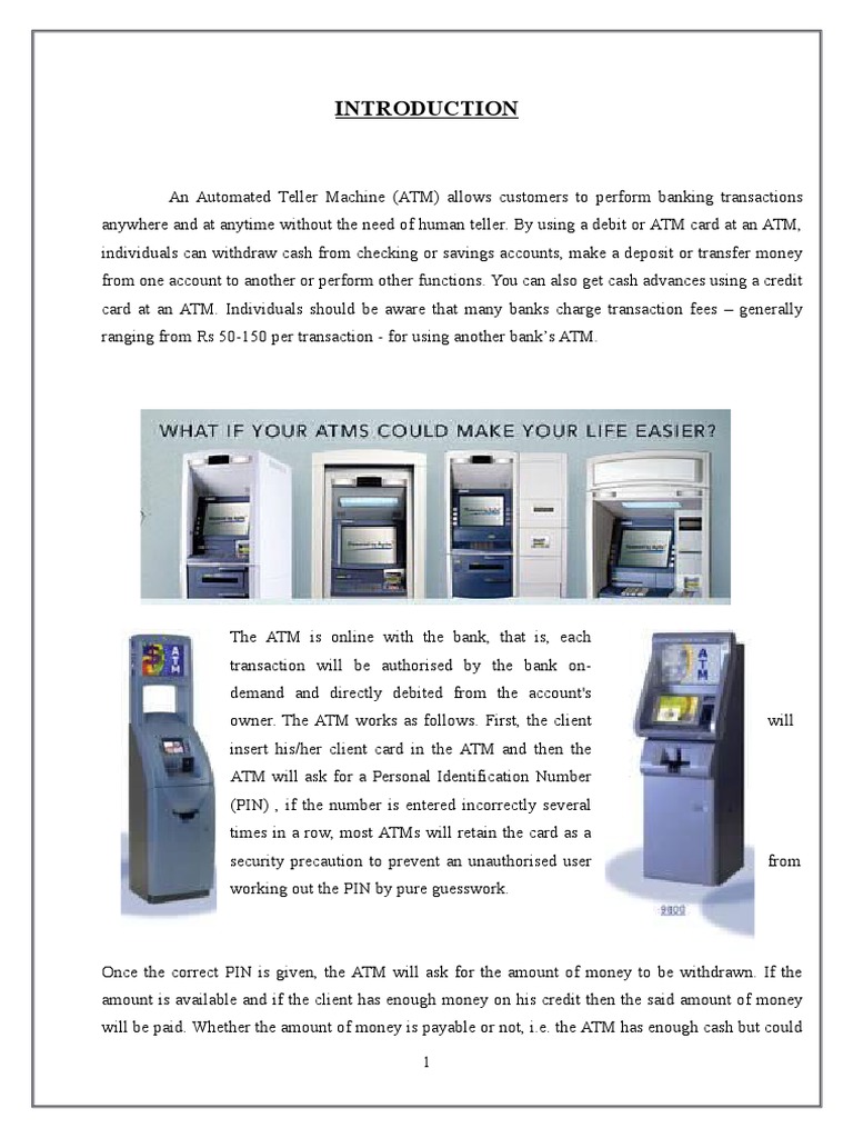 ATM's | PDF | Automated Teller Machine | Debit Card